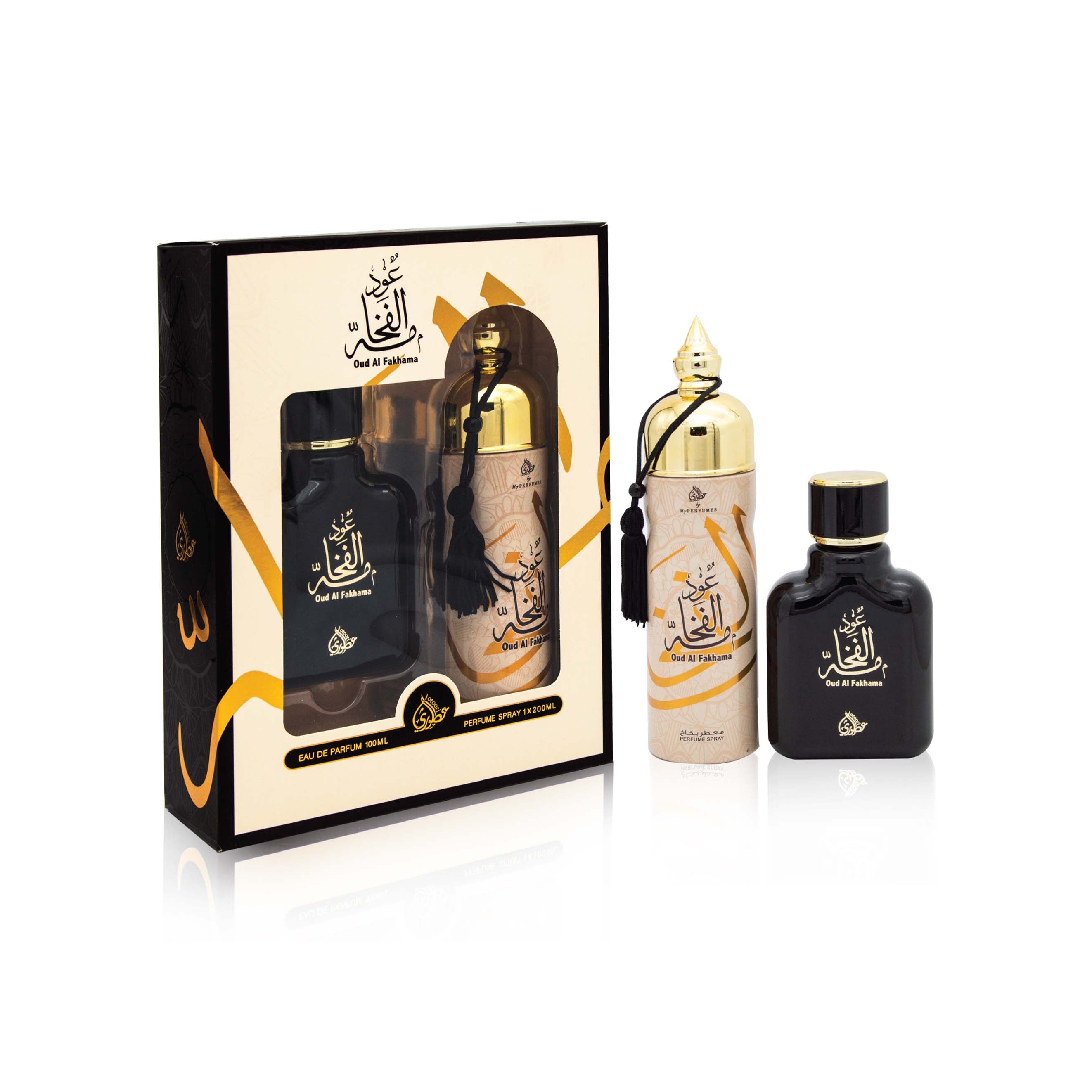 OUD AL FAKHAMA EDP 100 ML + DEODORANT 200 ML – PERFUMES LOUNGE
